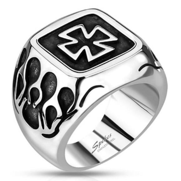 spikes | Accessories | New Stainless Steel Chopper Cross Ring 94 | Poshmark